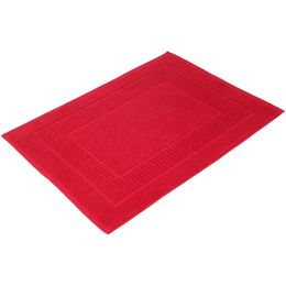 G&ouml;zze Badematte G&Ouml;ZZE, H:7mm, rot, Baumwolle (Bio-Baumwolle), Badematten, "BIO Frottier", Badvorleger, Frottier-Qualit&auml;t, mit Bord&uuml;re