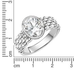 ZEEme Damen Fingerring "925/- Sterling Silber rhodiniert Zirkonia", 056 (17,8), Silber 925 (Sterlingsilber), wei&szlig;, Silber 925 (Sterlingsilber),