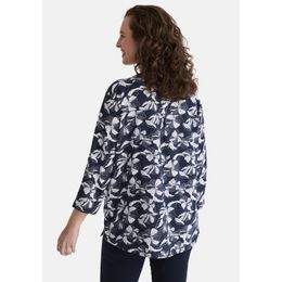 STOOKER WOMEN Damen 3/4-Arm-Shirt "MARIE Print Shirt Bluse 3/4-Arm"navy floral aop, Gr. S, Jersey, 100% Baumwolle, Shirts, Regular Fit Shirt Bluse