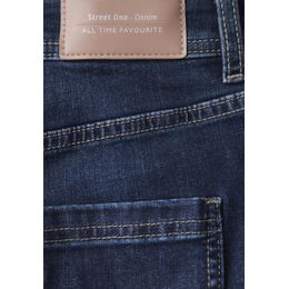 Slim-fit-Jeans Street One, Damen, Gr. 24, L&auml;nge 30, schwarz indigo washed, Web, 72% Baumwolle, 27% Polyester, 1% Elasthan, unifarben, lang, Jeans Slim-fit-Jeans, High Waist