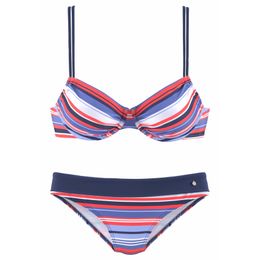 s.Oliver Damen B&uuml;gel-Bikini, bunt, Gr. 38, gestreift, quergestreift, Polyamid, Bikini-Sets, mit maritemen Streifen
