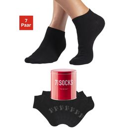 Bench. Herren Sneakersocken, Gr. 43, schwarz, Baumwollmischung, unifarben, Socken, verpackt in der Dose