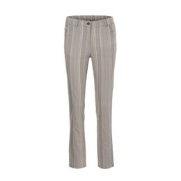 GOLDNER Damen Stoffhose "Sportliche Strukturhose in elastischer Ware"zement, Gr. 42, Obermaterial: 45% Elastomultiester ELE. 44% Baumwolle CO. 7%