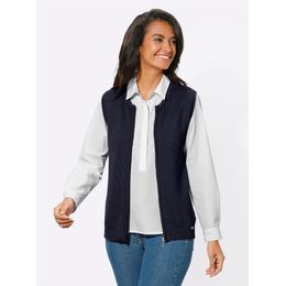 Casual Looks Damen Strickweste, blau, Gr. 38, unifarben, 50% Baumwolle, 50% Polyacryl, Westen