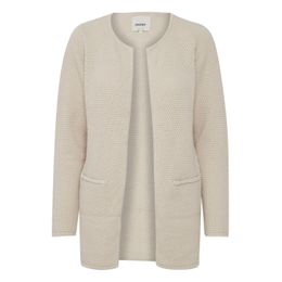 oxmo Damen Strickjacke "Strickjacke OXHilda", beige, Gr. L, Obermaterial: 100% Baumwolle CO., Strickjacken