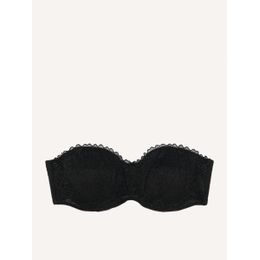 Passionata Damen Bandeau-BH "PILA", Gr. 80, schwarz, Obermaterial: 83% Polyamid, 17% Elasthan, BHs, mit Spitze &uuml;berzogene Cups, abnehmbare Tr&auml;ger,