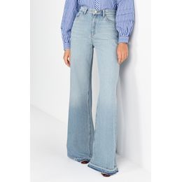 RICHROYAL Damen Weite Jeans, blau, Gr. 30, unifarben, Denim/Jeans, Obermaterial: 50% Baumwolle, 50% Lyocell, Jeans, High Waist, leichter Used-Look