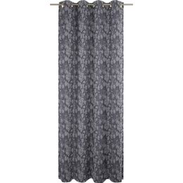 Vorhang Adam, B:145cm H:145cm, blau, Jacquard, Baumwolle (Bio-Baumwolle), Wohnzimmer, Gardinen, "Flower Cuv&eacute;e Light", aus 100% Bio-Baumwolle, Made in