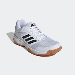 Damen Hallenschuh "SPEEDCOURT IN", adidas Performance, Gr. 40, schwarz-weiß, Synthetik, Textil, Schuhe, geeignet für jeden Hallensport