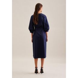 Seidensticker Damen Sommerkleid "Schwarze Rose", blau, Gr. 38, unifarben, 97% Baumwolle, 3% Elasthan, Kleider, 3/4-Arm V-Neck Uni