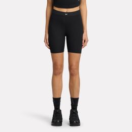 Reebok Damen Bikerhose "RIB BIKE SHORT/BLACK", schwarz, Gr. L, Obermaterial: 76% Polyester, 24% Elasthan, Hosen