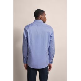 Bugatti Herren Langarmhemd, blau, Gr. XXXL, unifarben, 100% Baumwolle, Hemden, aus feinem Satin