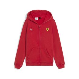 Puma Jungen Sweatjacke "Scuderia Ferrari Sportswear Kapuzen-Sweatjacke Jugendliche", rot, Gr. 128, Obermaterial: 100% Baumwolle; Rippe: 97%