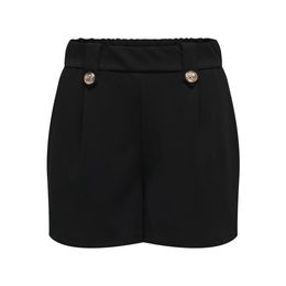 Only Damen Shorts "ONLSANIA TIE BUTTON SHORTS CS JRS", schwarz, Gr. M, unifarben, Obermaterial: 95% Polyester, 5% Elasthan, Hosen