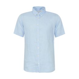 Casual Friday Herren Kurzarmshirt "Kurzarmhemd CFAton", blau, Gr. XXL, Obermaterial: 100% Leinen LI., Hemden
