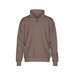 TRIGEMA Herren Sweatshirt "TRIGEMA Troyer in Waffeloptik", beige, Basic, Gr. M, Piqu&eacute;, 100% Baumwolle, Sweatshirts