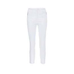 GOLDNER Damen 7/8-Hose "Elastische Hose mit extra N&auml;hten", wei&szlig;, Gr. 44, Obermaterial: 67% Baumwolle CO. 28% Polyamid PA. 5% Elasthan EL., Hosen
