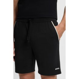 BOSS Herren Pyjamashorts "Unique", Gr. L, schwarz, Jersey, Obermaterial: 95% Baumwolle, 5% Elasthan, Hosen, aus elastischer Baumwolle mit Tape-Details