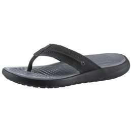 Crocs Herren Zehentrenner "Yukon Vista II Flip", Gr. 43, schwarz, Lederimitat, Schuhe, Sandale, Sommerschuh mit Ziernaht