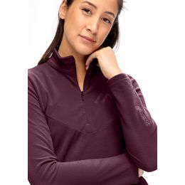 Maier Sports Damen Fleecepullover "Denise HZ W", lila, Gr. 46, 100% Polyester, Sweatshirts, Damen Midlayer, pflegeleichtes Half-Zip Fleece