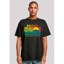 F4NT4STIC Herren T-Shirt "US National Parks Rocky Mountain Sunset", schwarz, Gr. S, Obermaterial: 100% Baumwolle, Shirts, Premium Qualit&auml;t