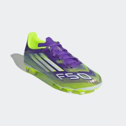 Mädchen Fußballschuh "F50 LEAGUE MULTI-GROUND KINDER-STIEFEL", adidas Performance, Gr. 35, lila, Synthetik, Textil, Schuhe, geeignet für Rasen- und