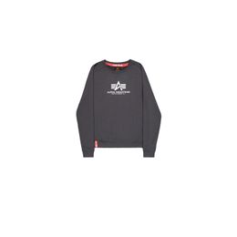 Damen Sweater "New Basic Sweatshirt BL W", grau, Gr. M, Alpha Industries, Obermaterial: 80% Baumwolle, 20% Polyester, Sweatshirts