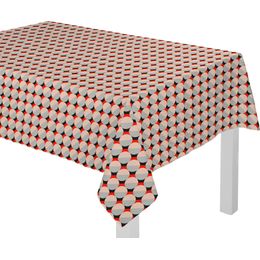 Tischdecke Adam, B:220cm L:130cm, orange, Bio-Baumwolle, Tischdecken, "Circles", aus 100% Bio-Baumwolle