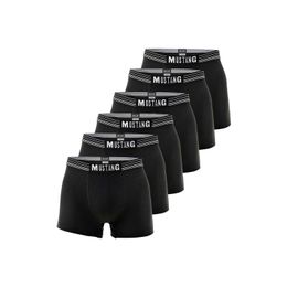 Mustang Herren Boxershorts "Boxershort 6er Pack", Gr. M, schwarz, Obermaterial: 95% Baumwolle CO. 5% Elasthan EL., Unterhosen