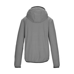 Killtec Jungen Fleecejacke "KOW 246 BYS FLC JCKT", grau, Gr. 140, Obermaterial: 100% Polyester, Jacken, Gestreifte Kinder Fleecejacke mit Kapuze,
