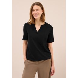 Tunikashirt Cecil, Damen, Gr. L (42), schwarz, Web, 100% Baumwolle, unifarben, normal normal, Rundhals, abgesteppt, Shirts, aus reiner Baumwolle