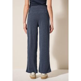 Cecil Damen Culotte, blau, Gr. L, unifarben, Stoff, 76% Polyester, 20% Viskose, 4% Elasthan, Hosen, High Waist
