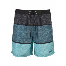 Bench. Herren Badeshorts "Mac", blau, Gr. M, bedruckt, Microfaser, Polyester, Badehosen, im trendigen Blockstreifen-Look