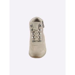 Casual Looks Damen Stiefelette, Gr. 41, beige, Veloursleder, Schuhe