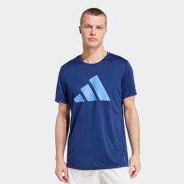 Herren Laufshirt "RUN IT TEE", blau, Gr. M, adidas Performance, Obermaterial: 100% Polyester, Shirts