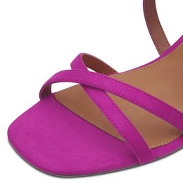 Tamaris Damen Sandalette, Gr. 39, pink, Textil, Veloursleder, unifarben, Schuhe, Sommerschuh, Sandale, Blockabsatz, mit feinen Riemchen