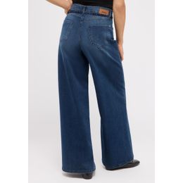 Angels Damen Relax-fit-Jeans "LIVA BELT", blau, Gr. 42, Denim/Jeans, Obermaterial: 92% Baumwolle, 6% Polyester, 2% Elasthan, Jeans, mit sehr weitem
