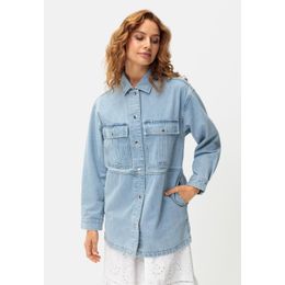 Lascana Damen Jeansjacke, blau, Gr. 46, Denim/Jeans, Obermaterial: 100% Baumwolle, Jacken, mit seitlichen Schlitzen