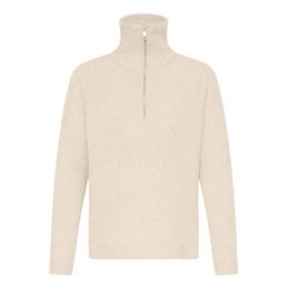 oxmo Damen Troyer "Troyer OXIBALLINO"oatmeal melange, Gr. M, Obermaterial: 93% Polyester PES. 5% Wolle mw. 2% Elasthan EL., Pullover