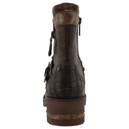 Mustang Shoes Damen Winterboots "Haukea", Gr. 40, braun, Lederimitat, vintage, Schuhe, Biker Boots mit Blockabsatz