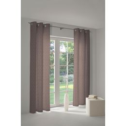 Vorhang Adam, B:145cm H:175cm, braun, Jacquard, Baumwolle (Bio-Baumwolle), Wohnzimmer, Gardinen, "Urban Cactus", aus 100% Bio-Baumwolle