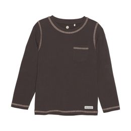 EN FANT Jungen Langarmshirt "Langarmshirt ENTshirt", braun, Gr. 122, unifarben, Web, Obermaterial: 95% Baumwolle CO. 5% Elasthan EL., Shirts