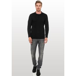 Rusty Neal Herren Strickpullover, schwarz, Gr. L, unifarben, 70% Polyacryl, 30% Baumwolle, Pullover, mit angesagtem Design
