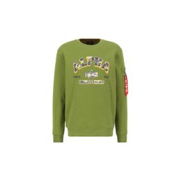 Herren Sweater "College Camo Sweatshirt", grün, Gr. XL, Alpha Industries, Obermaterial: 80% Baumwolle, 20% Polyester, Sweatshirts