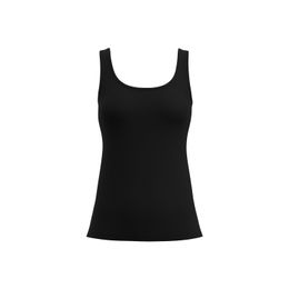 Calida Damen Unterhemd "Unterhemd Top ohne Arm Essential Cotton 1er Pack", Gr. L, schwarz, Obermaterial: 95% Baumwolle CO. 5% Elasthan EL.,