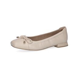 Caprice Damen Ballerina "Caprice Ballerinas Leder", Gr. 38, beige, Leder, Schuhe