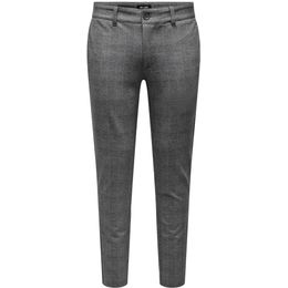 Only & Sons ONLY & SONS Herren Chinos "ONSMARK SLIM CHECK PANTS 9887 NOOS", grau, Gr. 30, kariert, Web, Obermaterial: 64% Viskose, 31% Polyester, 5% Elasthan,