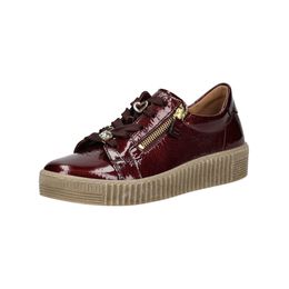 Gabor Damen Plateausneaker "Gabor Sneaker Leder", Gr. 38, rot, Leder, Schuhe
