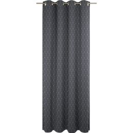 Vorhang Adam, B:145cm H:145cm, blau, Jacquard, Baumwolle (Bio-Baumwolle), Wohnzimmer, Gardinen, "Indian Cortezada Light", aus 100% Bio-Baumwolle
