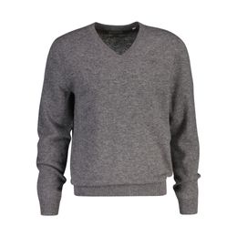 Gant Herren V-Ausschnitt-Pullover "EXTRAFINE LAMBSWOOL V-NECK", grau, Gr. M, Feinstrick, Obermaterial: 90% Wolle, 10% Polyamid, Pullover, mit
